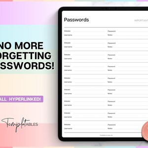 Password Book, Digital Password Tracker With Tabs, Password Keeper ...