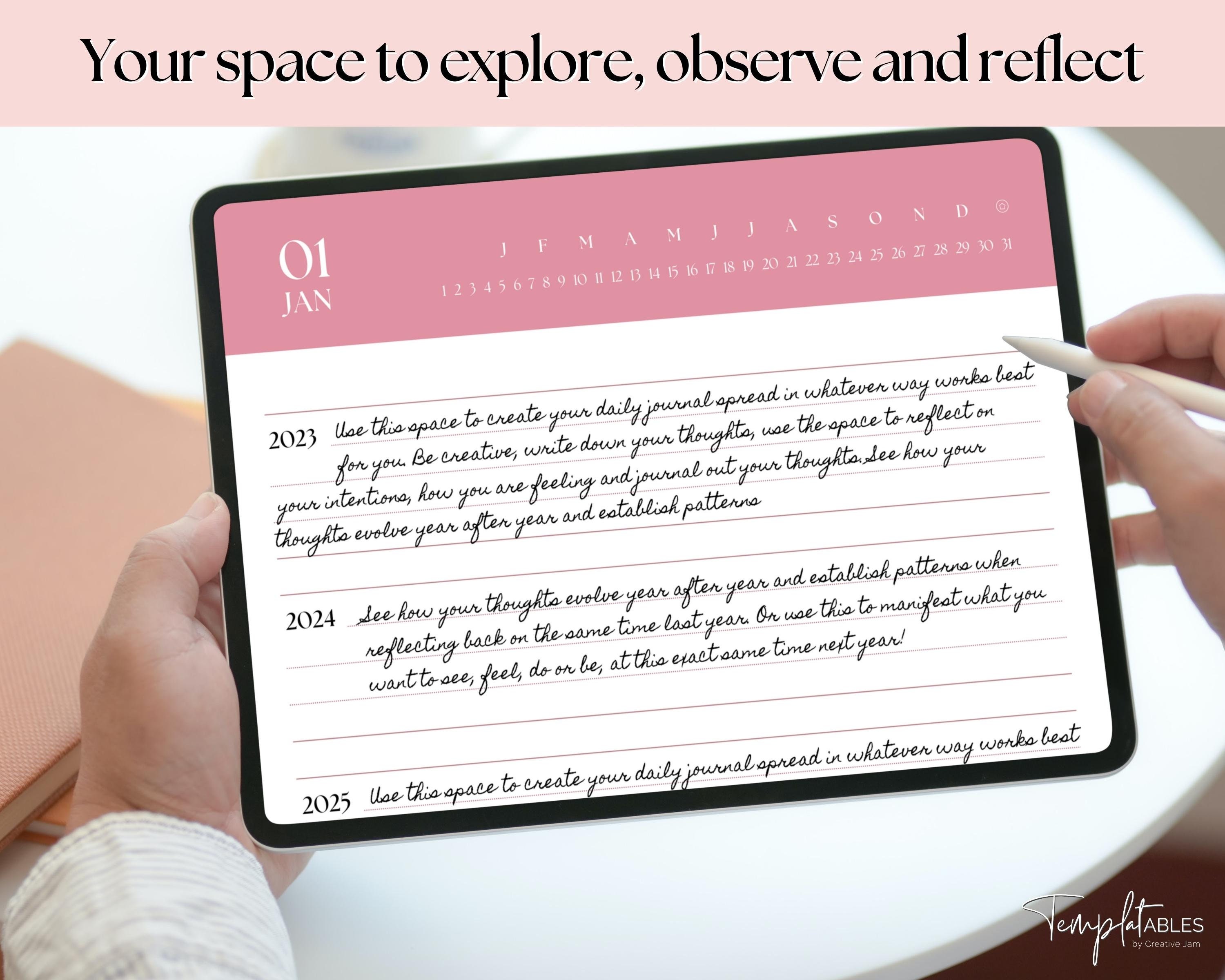 5 Year Journal, Digital Daily Journal, Goodnotes iPad Notebook ...