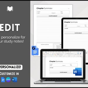 EDITABLE Chapter Summary Template, Study Guide, Textbook Outline Review ...