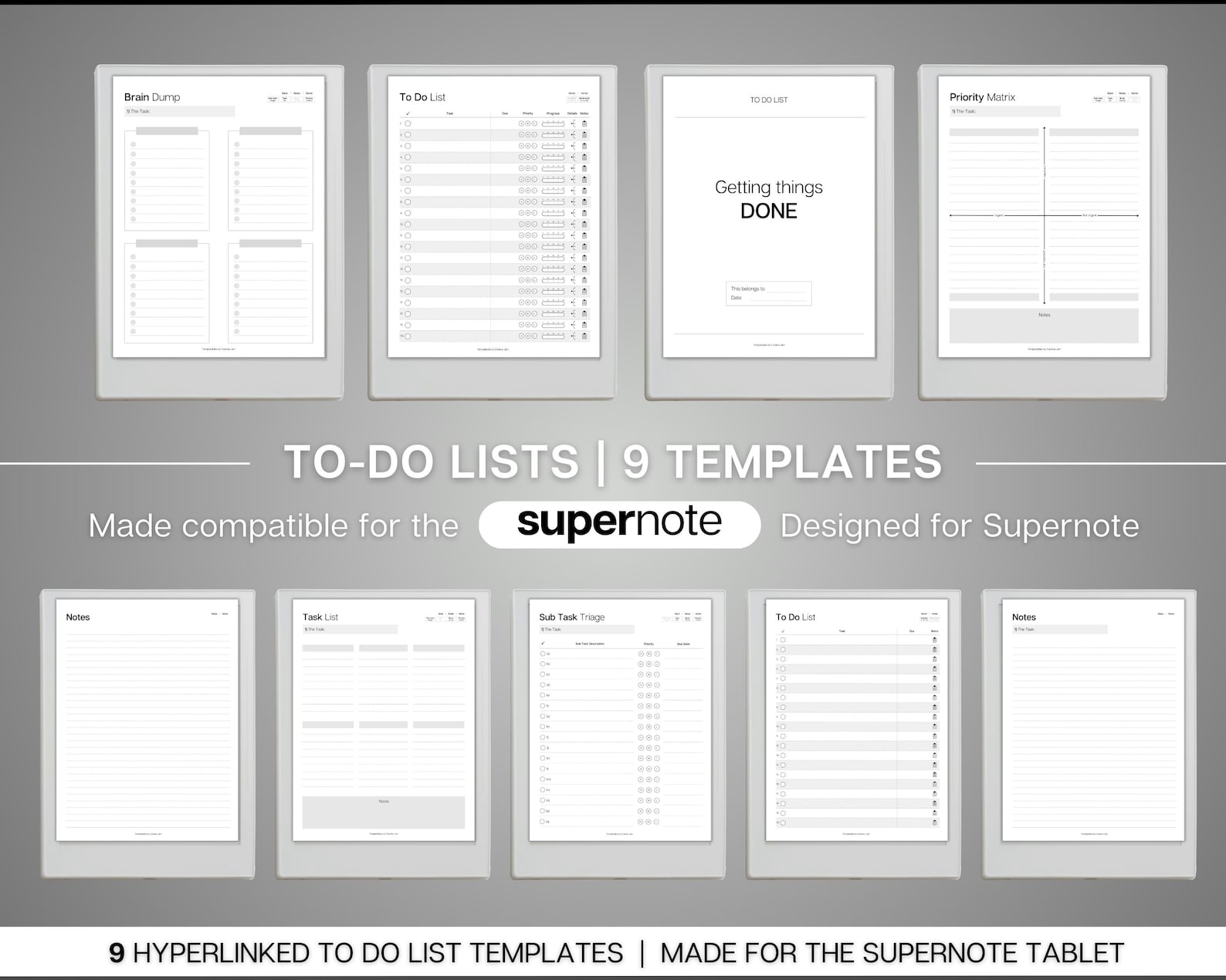 Digital to Do List, Supernote Template, Digital Task List, Brain Dump ...