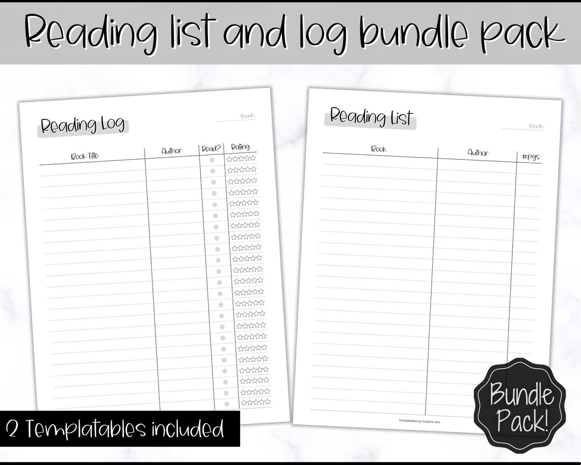 Kids Reading Log Reading List Printable Summer Reading - Etsy