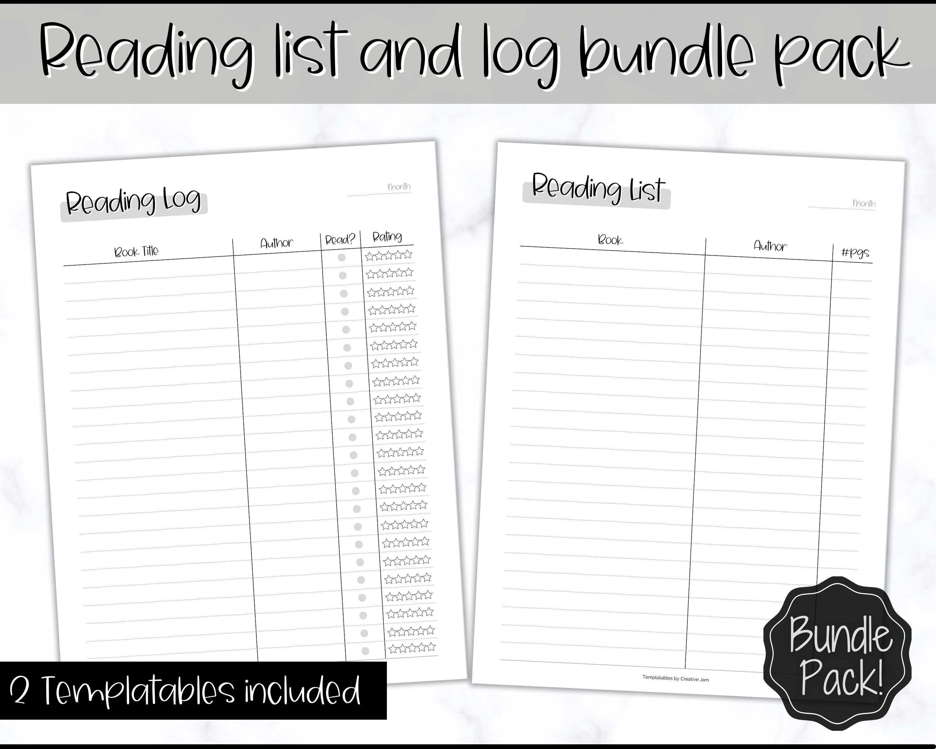 Kids Reading Log Reading List Printable Summer Reading - Etsy