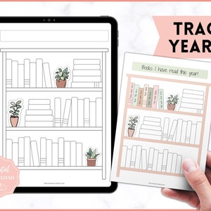 Book Tracker Printable, Bookshelf Reading Poster, Reading Tracker ...