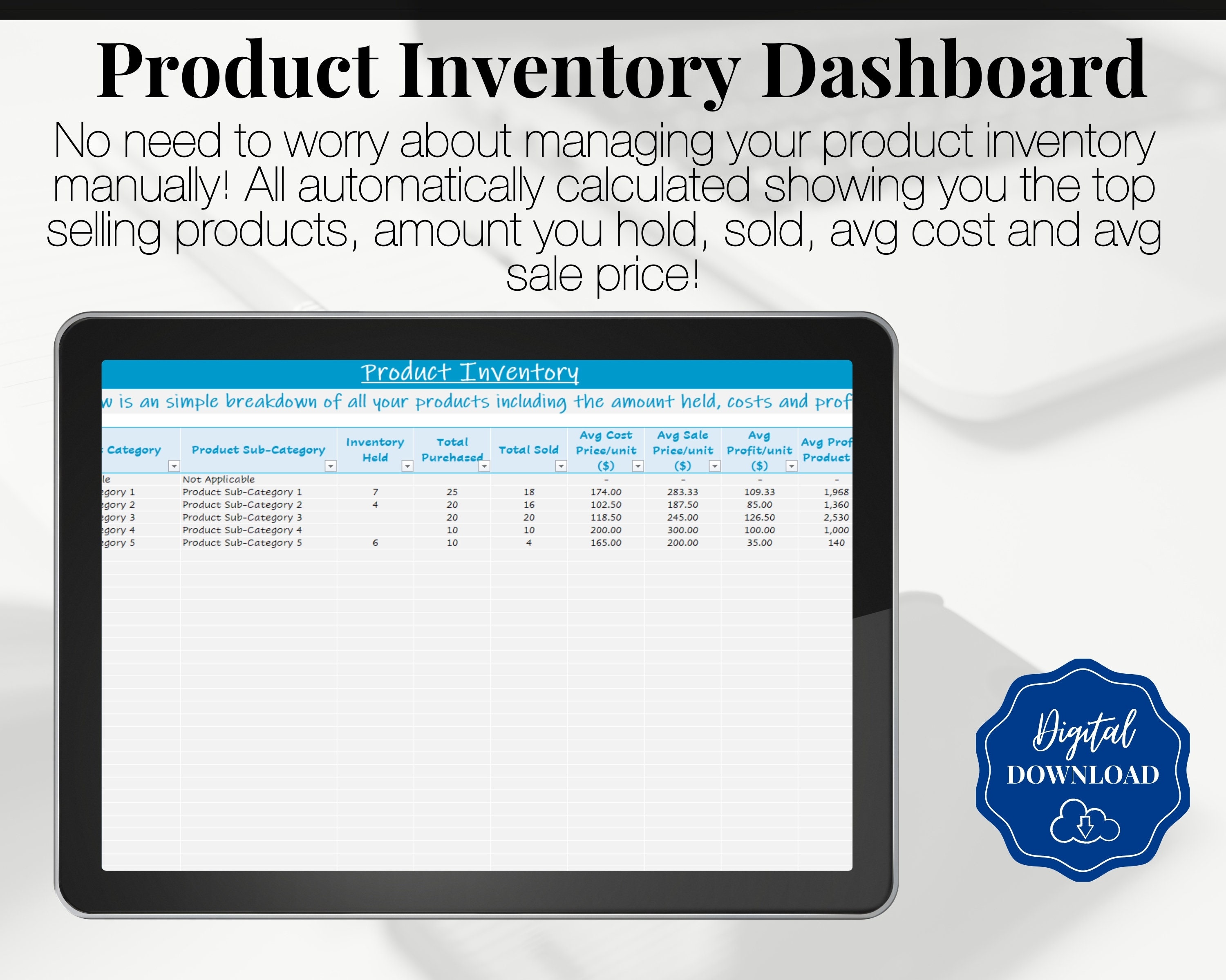 Small BUSINESS Tracker. Editable Spreadsheet for Your Business ...