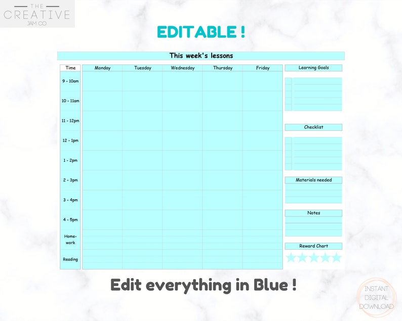 Teacher Planner, EDITABLE Weekly LESSON PLANNER | Teaching Lesson Plan ...