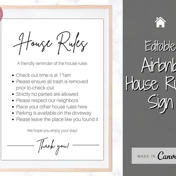Airbnb House Rules Etsy