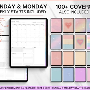 2024 Monthly Planner, Hyperlinked Digital Calendar, Monthly Planner ...
