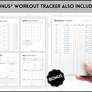 Workout Planner, Fitness Journal, Exercise Tracker, Printable Weight ...