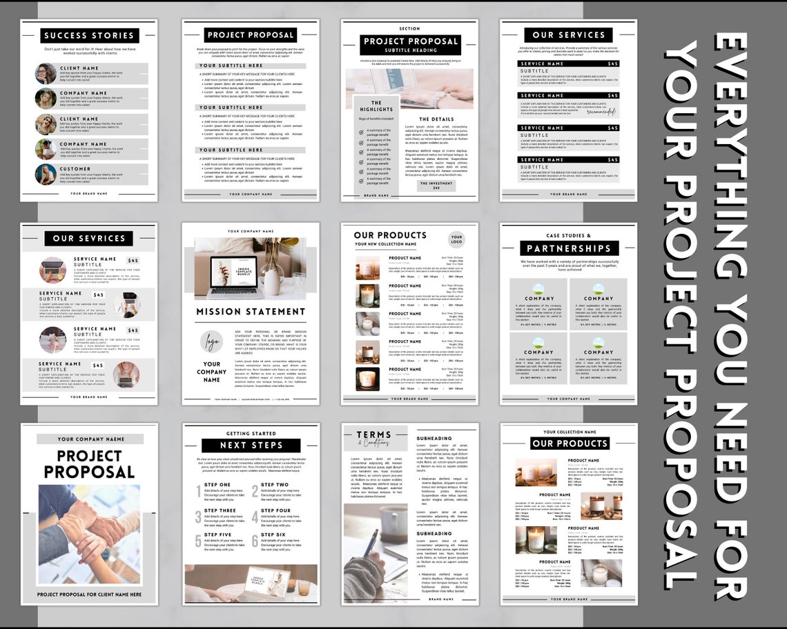 Business Proposal Template, Project Proposal, 40 Editable Canva ...