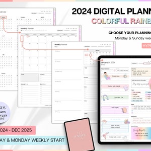 COLORFUL Digital Planner BUNDLE 2024 Goodnotes Daily Weekly Planner ...
