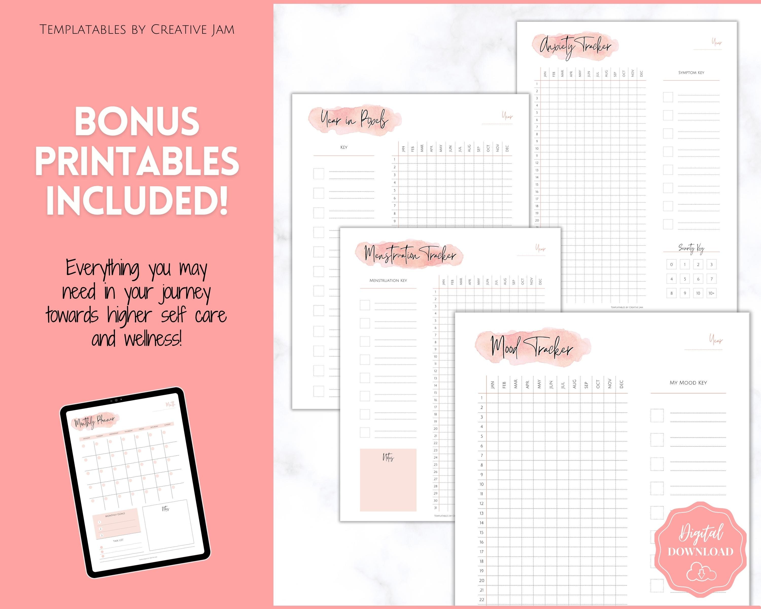 Wellness Planner BUNDLE Self Care Journal Printable Selfcare | Etsy