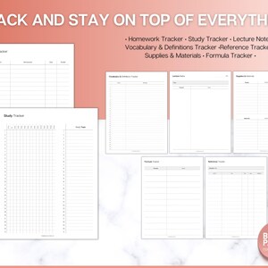 Student Planner Printable BUNDLE, 40+ Pg Study Planner, Academic ...