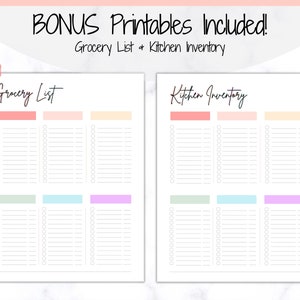 Colorful Meal Planner Printable, Weekly Food Diary, Meal Tracker, Food ...