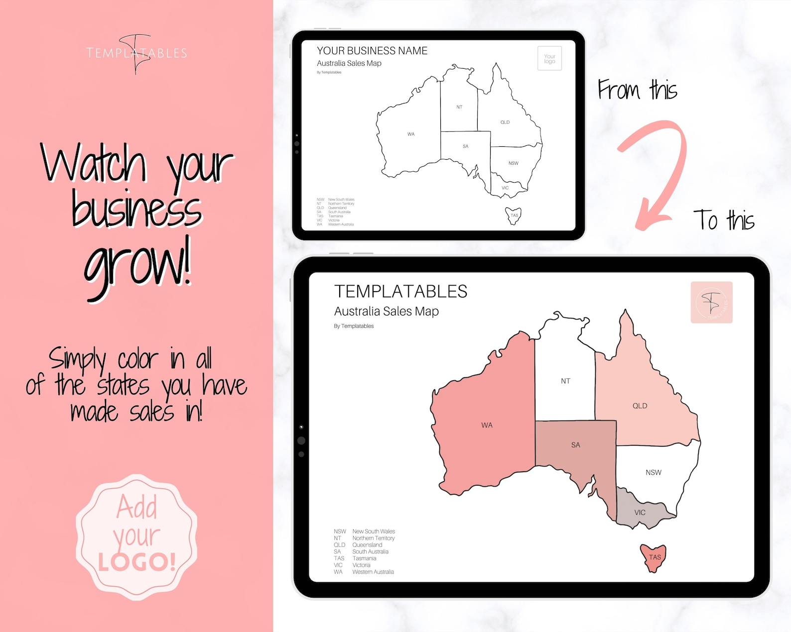 Australia Sales Map EDITABLE Etsy Sales Map Small Business - Etsy UK