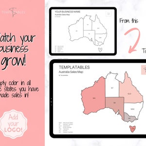 Sales Tracker, EDITABLE Australia Sales Map, Etsy Business Sales Map ...