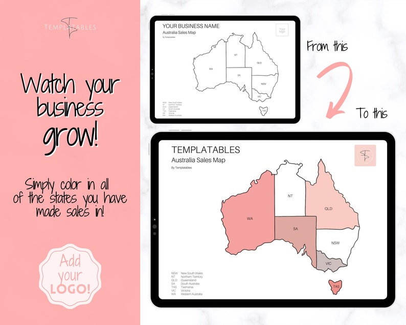 Australia Sales Map EDITABLE Etsy Sales Map Small Business - Etsy UK