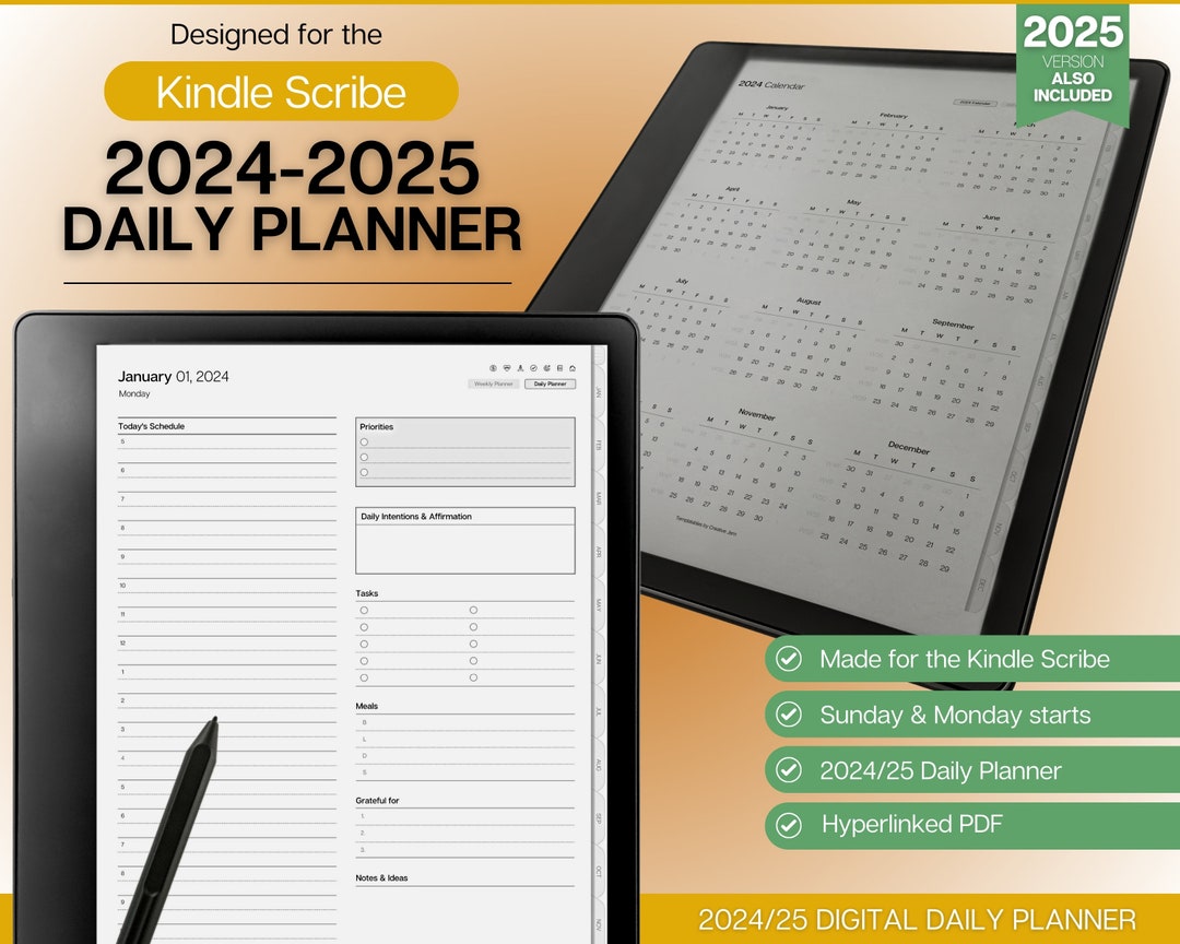 Ultimate 2024 DAILY Planner for Kindle Scribe, Hyperlinked Digital ...