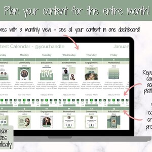 30 Day Content Calendar, Editable Social Media Planner, Google Sheets ...