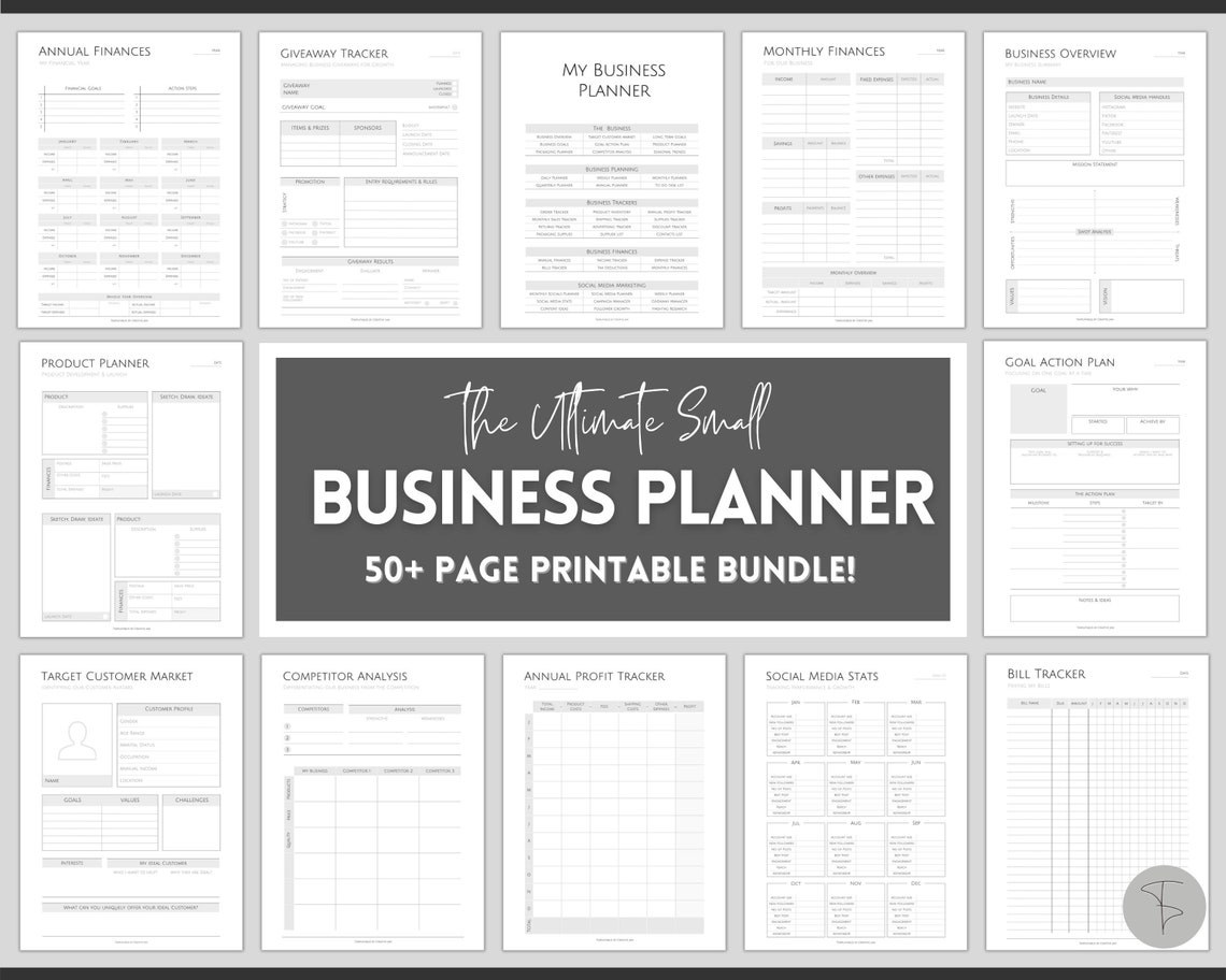 Business Planner Printable BUNDLE Small Business Planner - Etsy