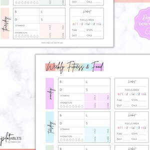 Fitness Planner, Weight Loss Tracker, BUNDLE, Workout Planner Fitness ...