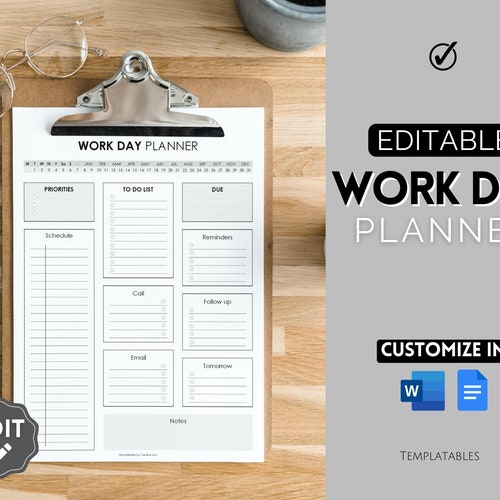 Office Organizer Work Planner Work Schedule Checklist to Do - Etsy