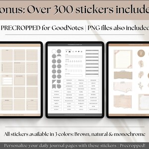 Digital Daily Journal, Goodnotes Notebook, Hyperlinked Digital Planner ...