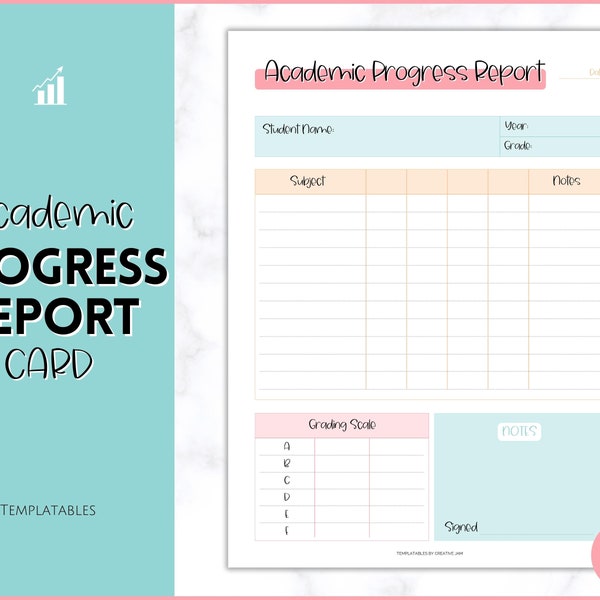 Homeschool Report Card Template - Etsy