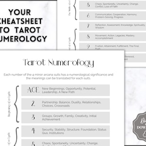 Tarot Numerology Sheet, Monthly Readings, Learn Tarot Card Readings, Tarot Spreads, Beginner ...