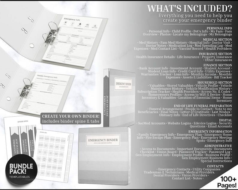 Emergency Binder - the Ultimate Just in Case Binder for Your Household ...