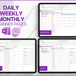 EDITABLE Onenote Planner, UNDATED Digital Planner, Onenote Template ...