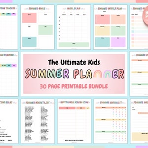 2024 Summer Planner, Kids Chore Chart, Summer Schedule, Screen Time ...