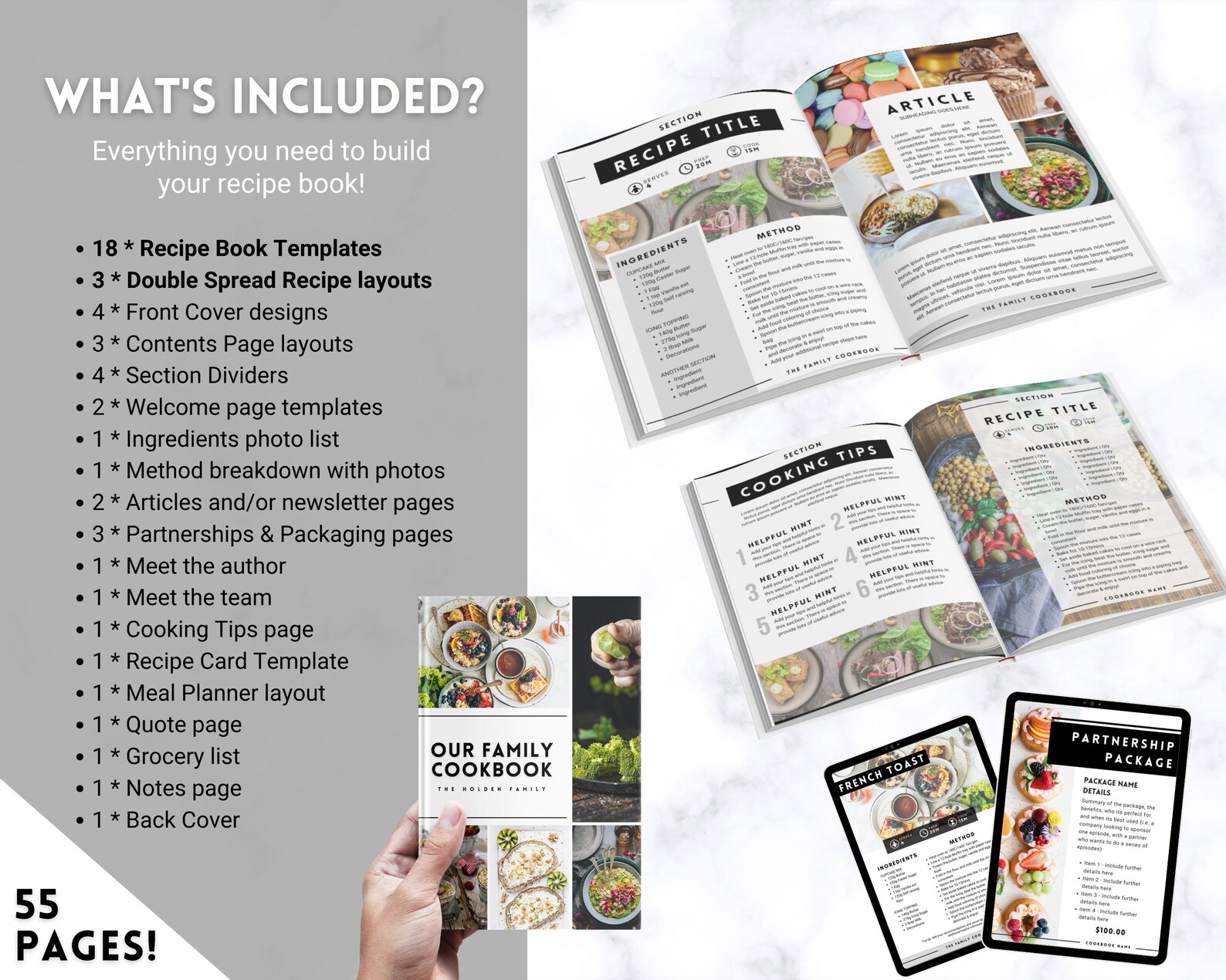 Recipe Template, Canva Recipe Book Template, Editable Ebook, Recipe ...