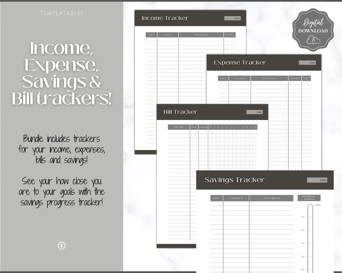 Financial Planner Printable BUNDLE Budget Template Savings | Etsy