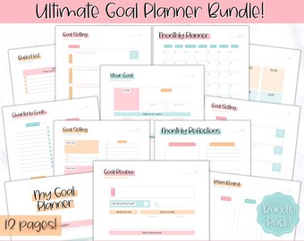 Simple 2024 Goals Planner, SMART Goal Setting Kit, New Year, Monthly ...