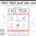 Face Mask LABEL CARE CARD How to Handle Order Card Face Mask | Etsy