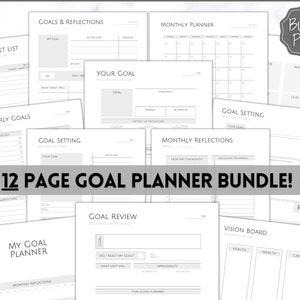 Goal Tracker Printable BUNDLE, 2023 Goals Planner, SMART Goal Setting ...