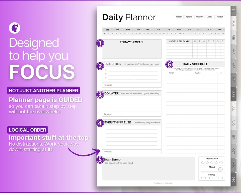 Onenote Planner, ADHD Digital Planner, Neurodivergent Adults, Brain ...