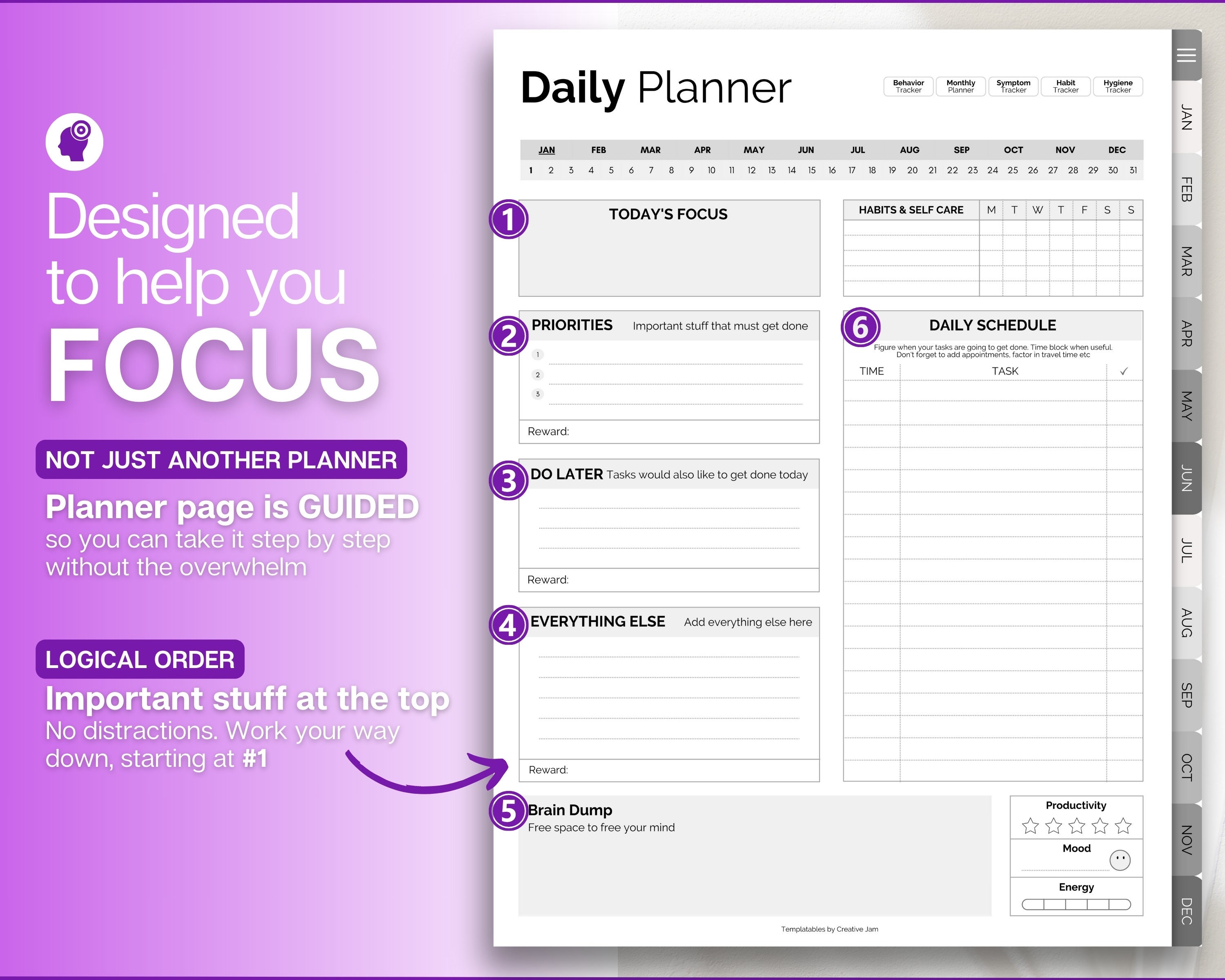 Onenote Planner, ADHD Digital Planner, Neurodivergent Adults, Brain ...