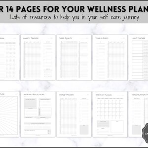 Wellness Planner & Self Care Journal BUNDLE, Printable Selfcare Tracker ...