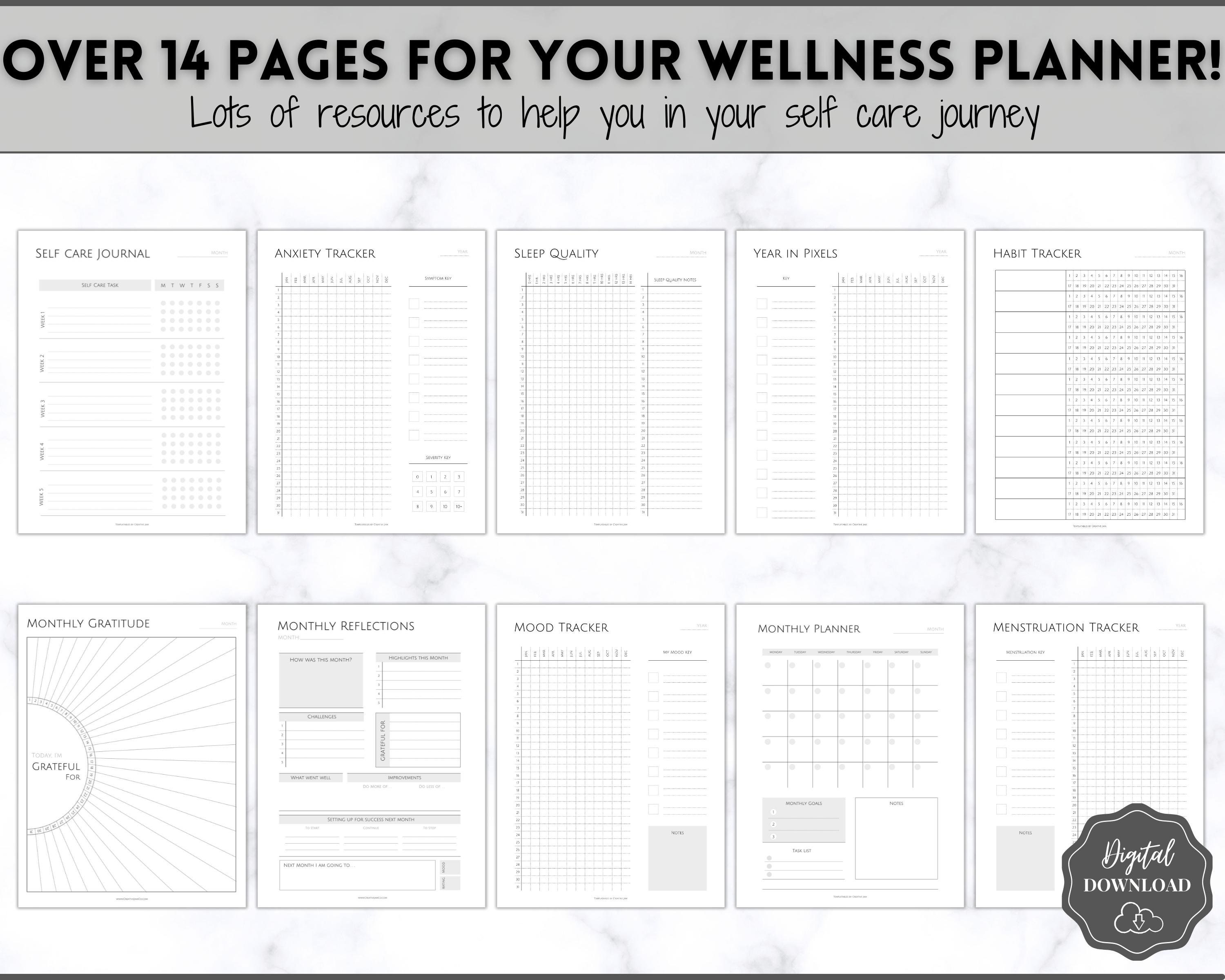 Wellness Planner & Self Care Journal BUNDLE Printable | Etsy