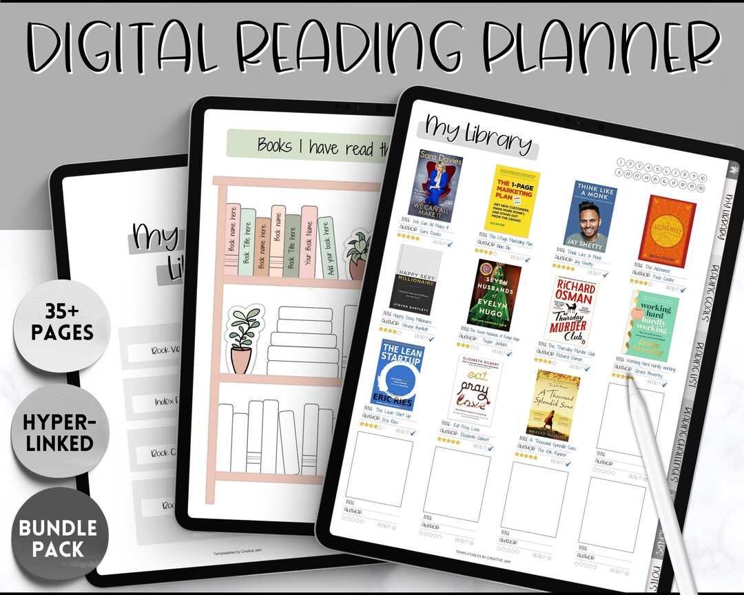 Digital Reading Journal, Digital Book Journal, Digital Reading Planner ...
