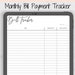 Bill Tracker, Bill Payment Tracker Printable, Bill Organizer, Monthly ...
