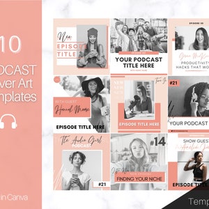 10 Editable Podcast Cover Art Templates. Podcast Canva BUNDLE. Pod Cast ...