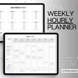 Digital WEEKLY Hourly Planner, 2024 Digital Planner, iPad Planner ...