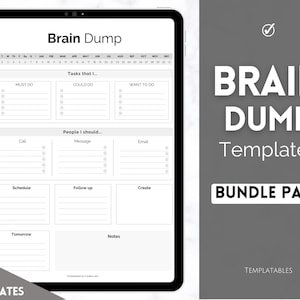 EDITABLE Brain Dump Template BUNDLE, to Do List Printable, ADHD Daily ...