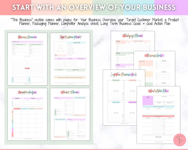 Business Planner Printable BUNDLE, Small Business Planner, Side Hustle ...