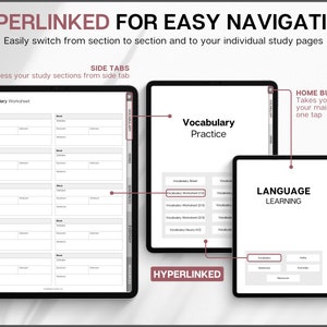 Digital Language Learning Planner, Study Korean, Japanese, Spanish, French, English, Language ...