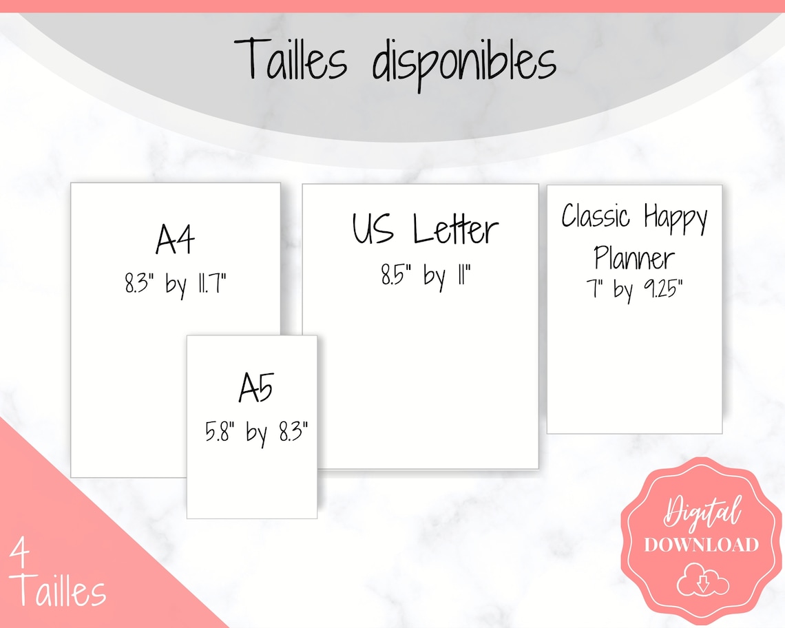 FRENCH Weekly Planner Printable Français Hourly Planner - Etsy