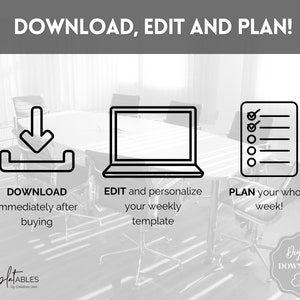 EDITABLE Weekly Planner Templates, Week at a Glance, Weekly Schedule ...