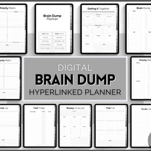 DIGITAL Brain Dump Template BUNDLE, to Do List Printable, ADHD Daily ...